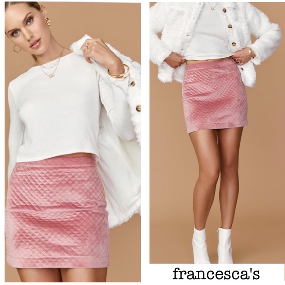 Francesca's Collections | Skirts | New Francescas Maya Quilted Velvet ...